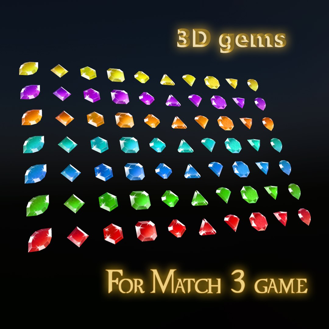 Gem match 3D model - TurboSquid 1171204