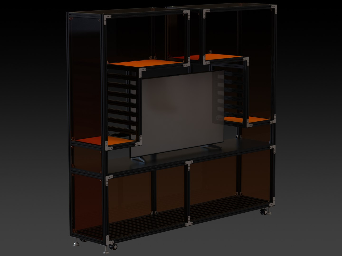 Aluminium Storage With TV Stand Model - TurboSquid 2177097