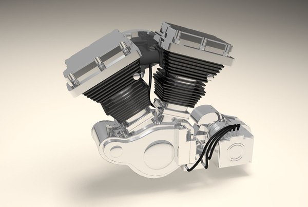 v twin motorbike engine 3d model