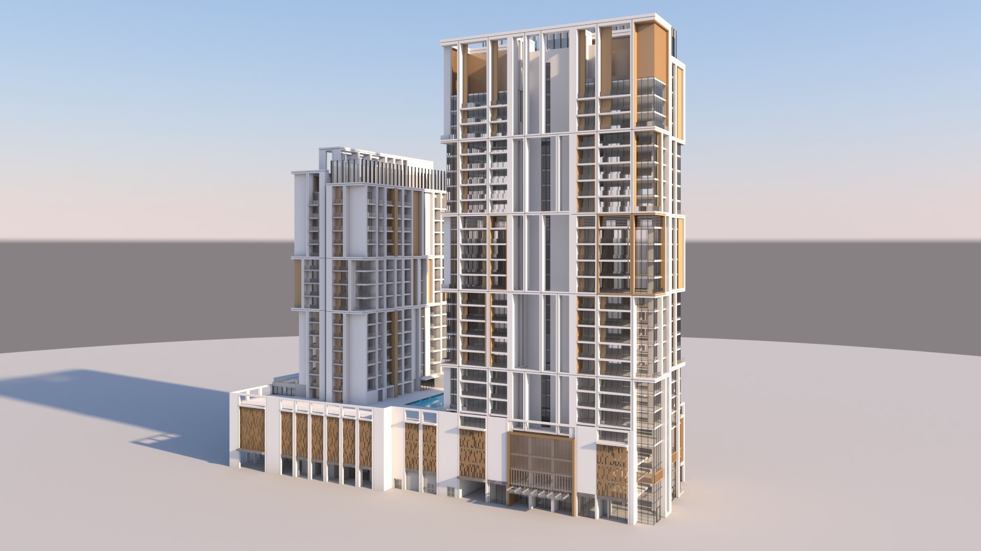 Hotel Residencial And Commercial Building 3D Model - TurboSquid 2067962