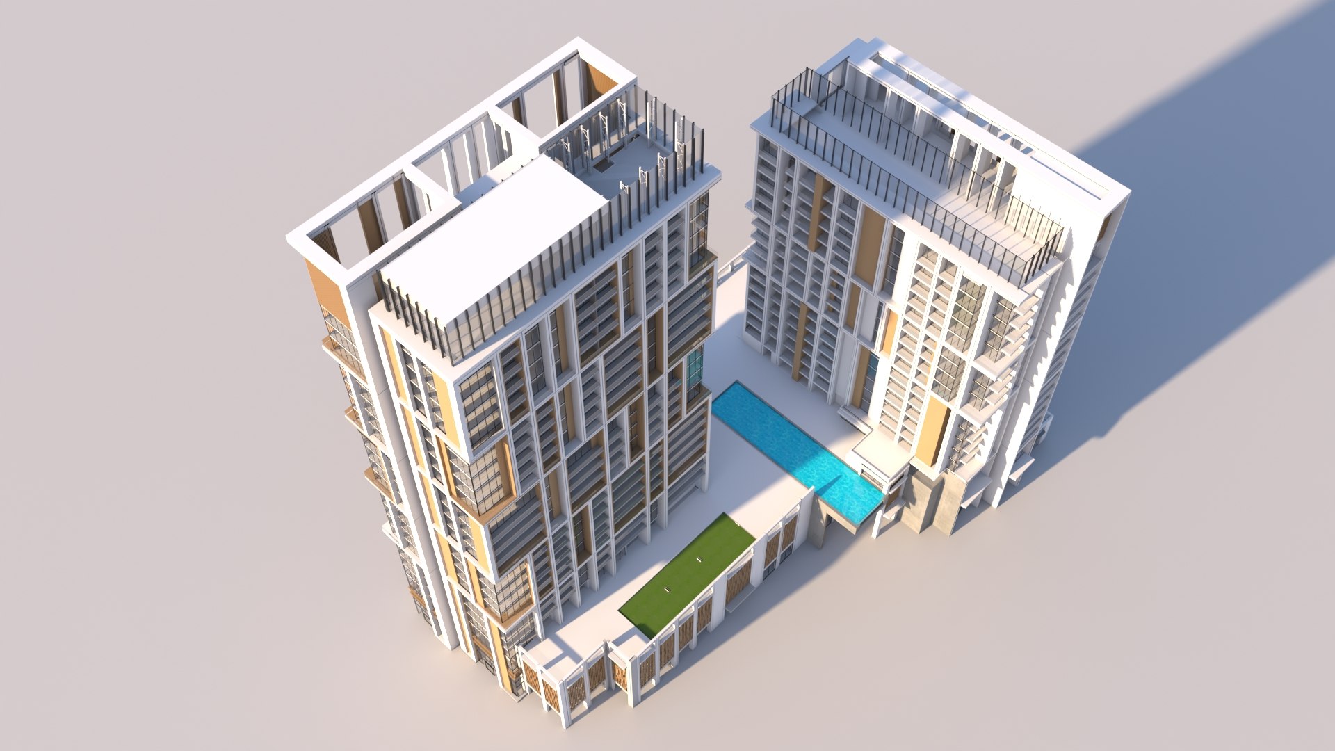 Hotel Residencial And Commercial Building 3D Model - TurboSquid 2067962