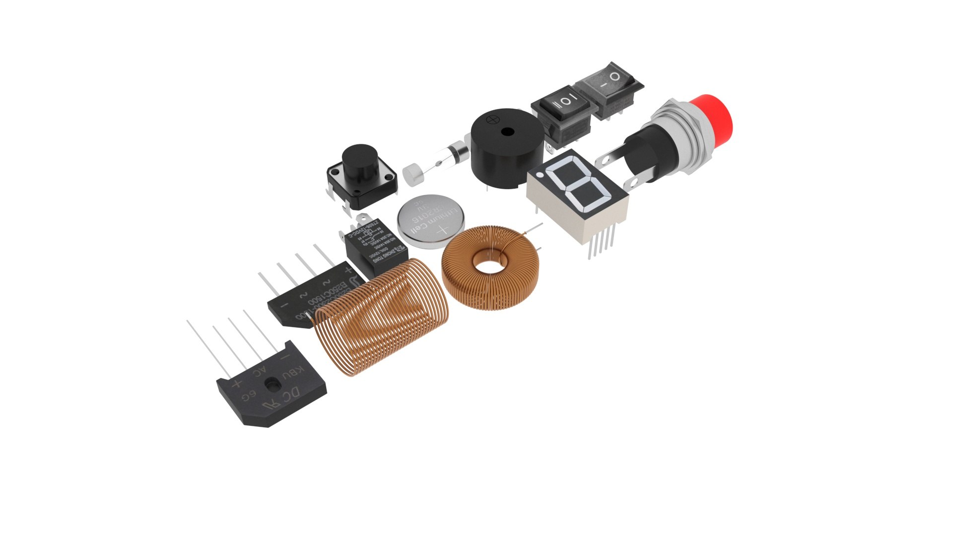 Electronic Components Set 3D model - TurboSquid 1829184