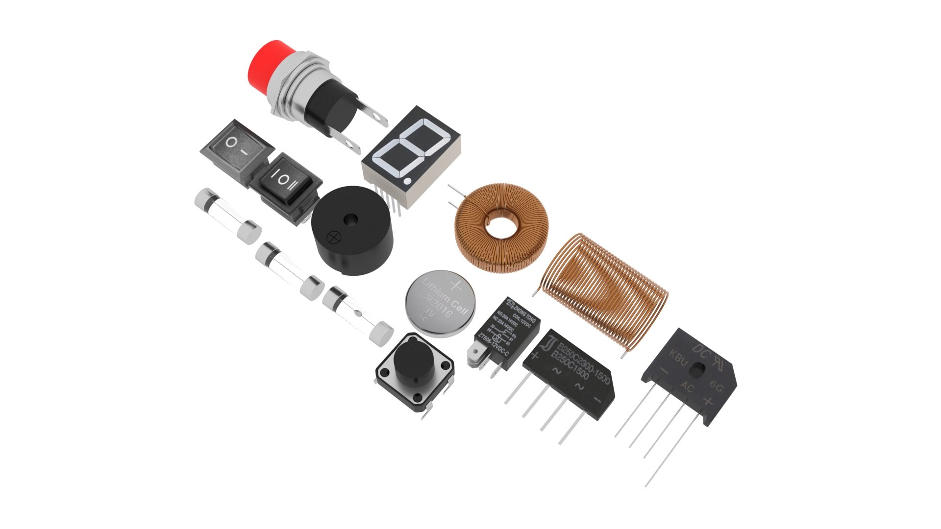 Electronic Components Set 3D model - TurboSquid 1829184