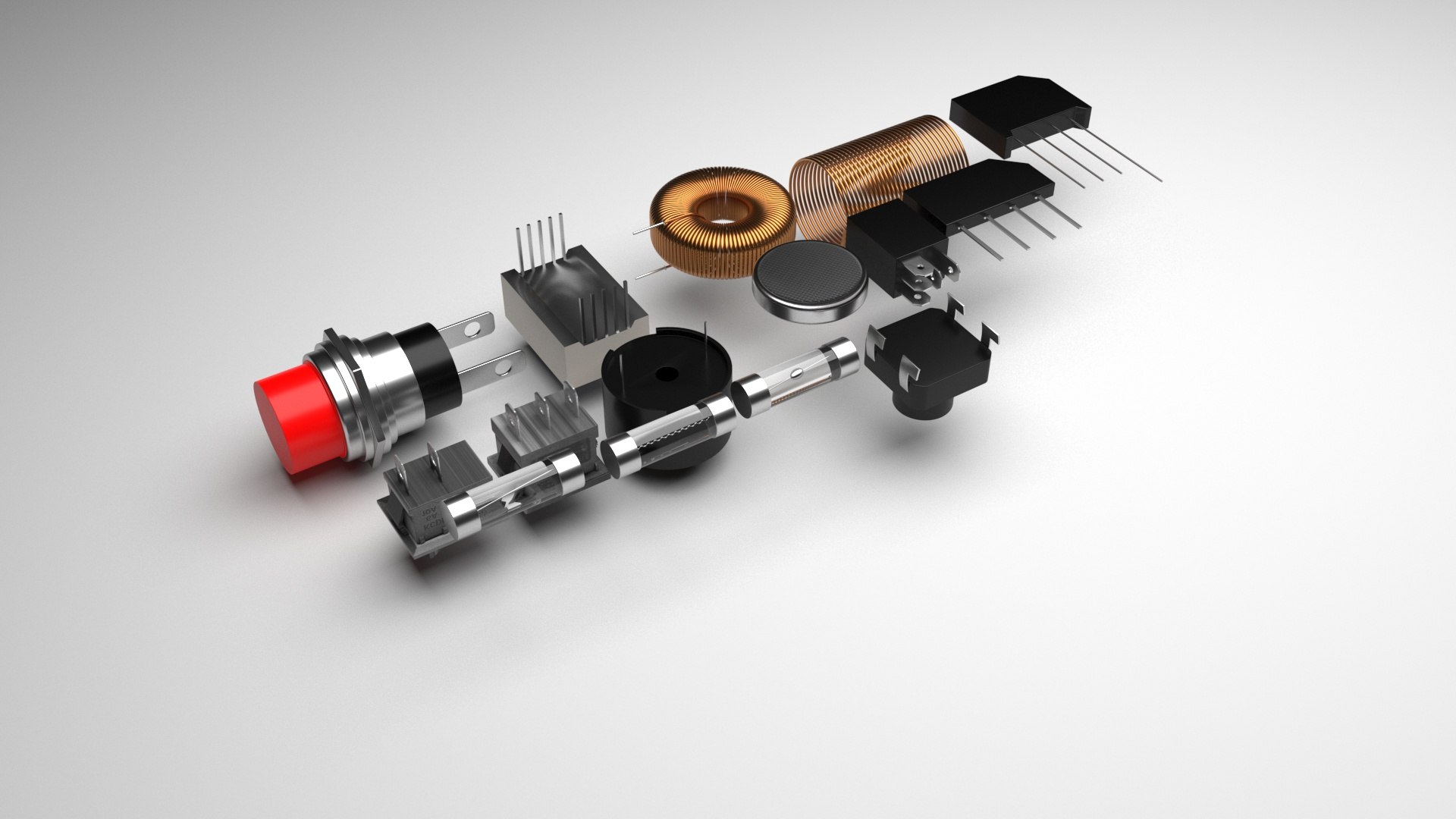 Electronic Components Set 3D model - TurboSquid 1829184