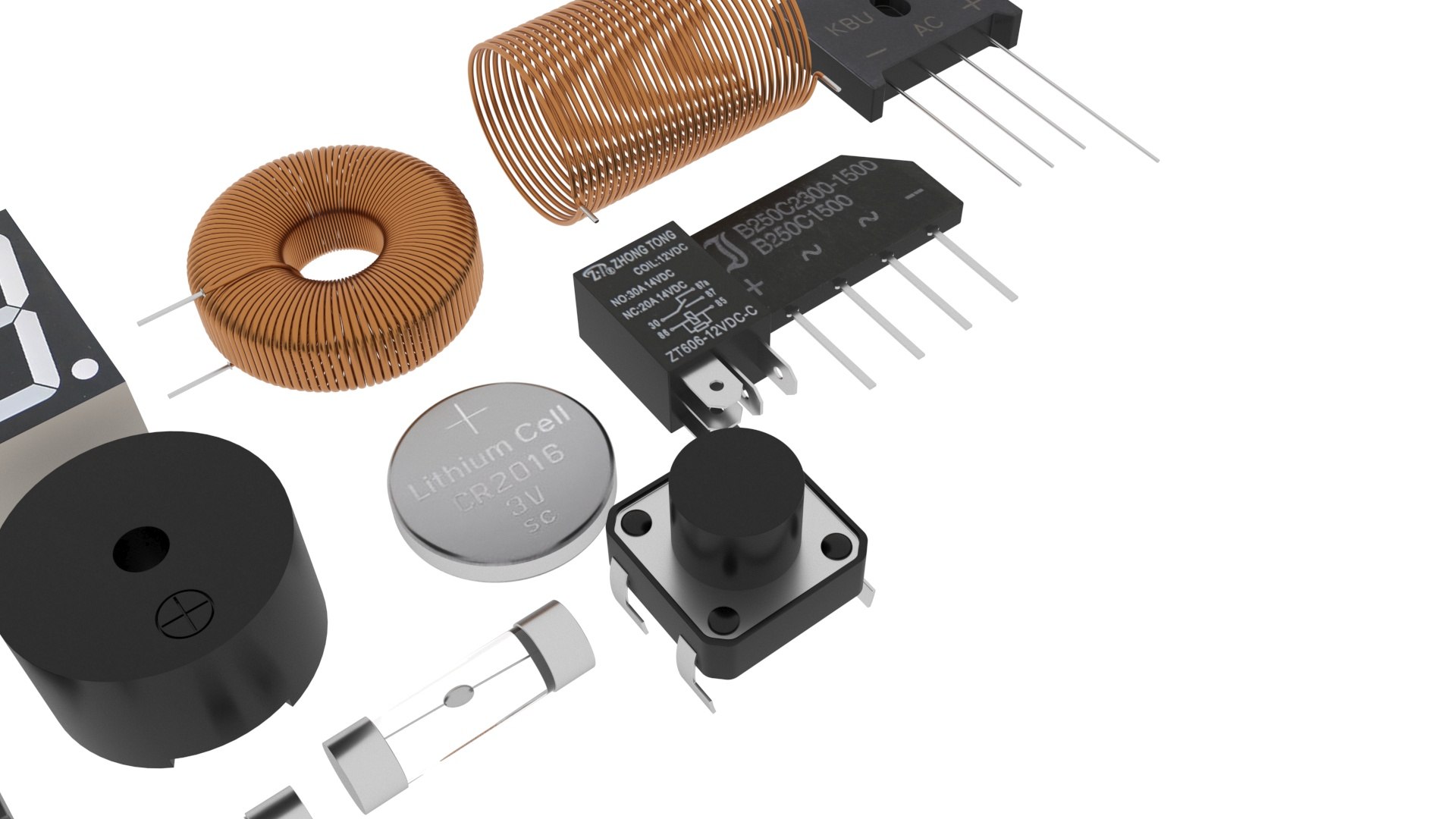 Electronic Components Set 3D model - TurboSquid 1829184