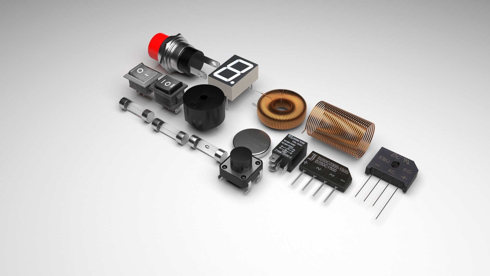 Electronic Components Set 3D model - TurboSquid 1829184