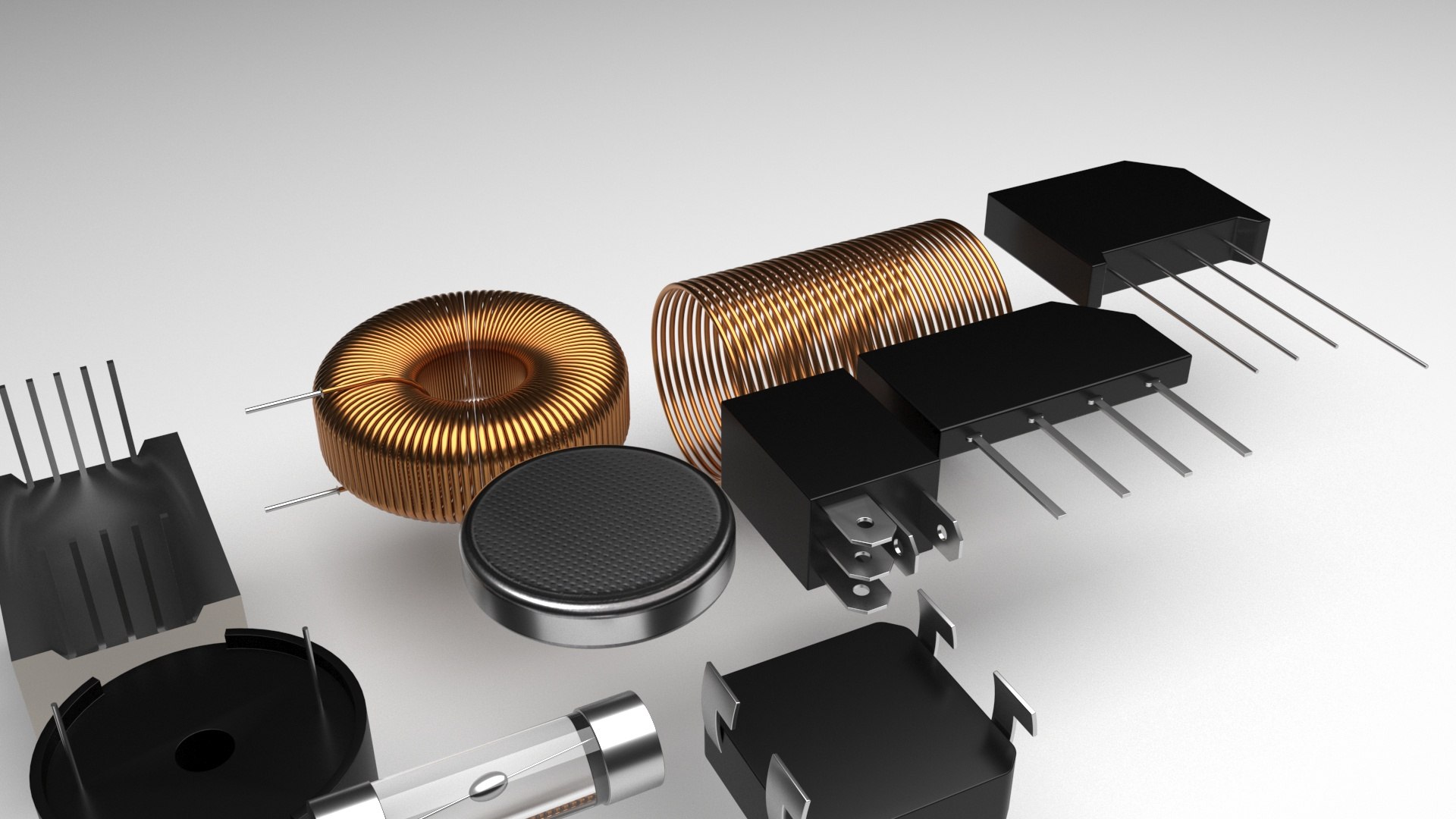 Electronic Components Set 3D model - TurboSquid 1829184