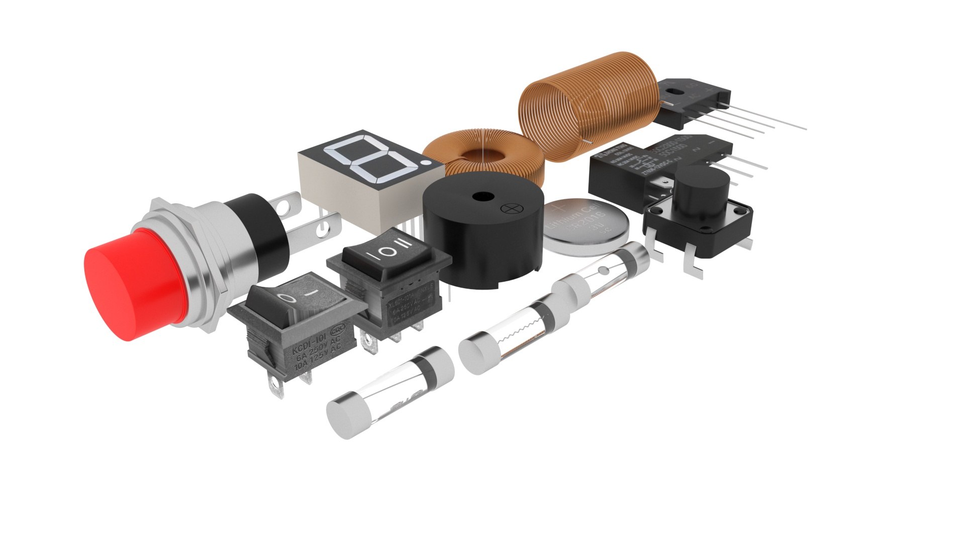 Electronic Components Set 3D model - TurboSquid 1829184
