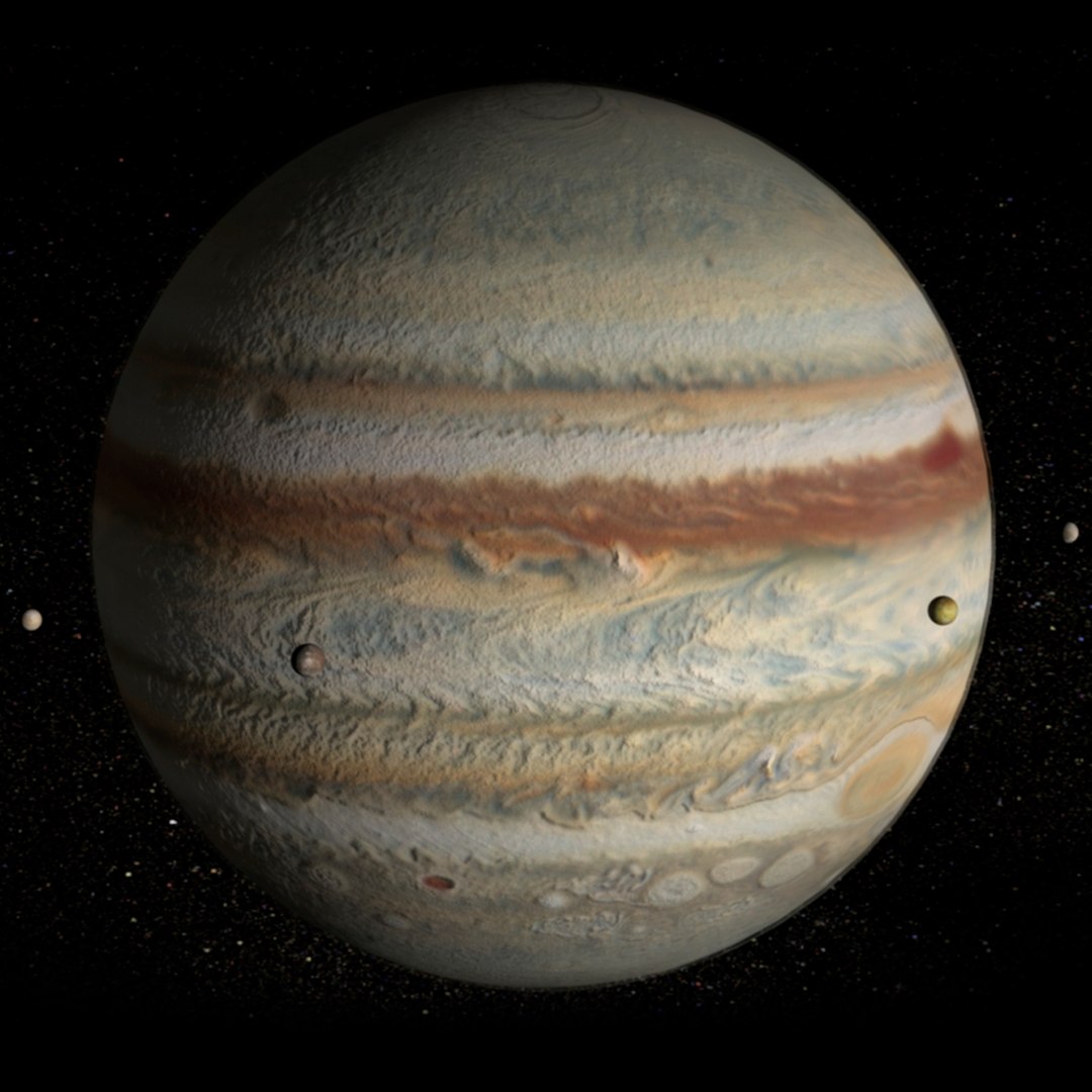 3D Realistic Jupiter With Four Moons - TurboSquid 2075839