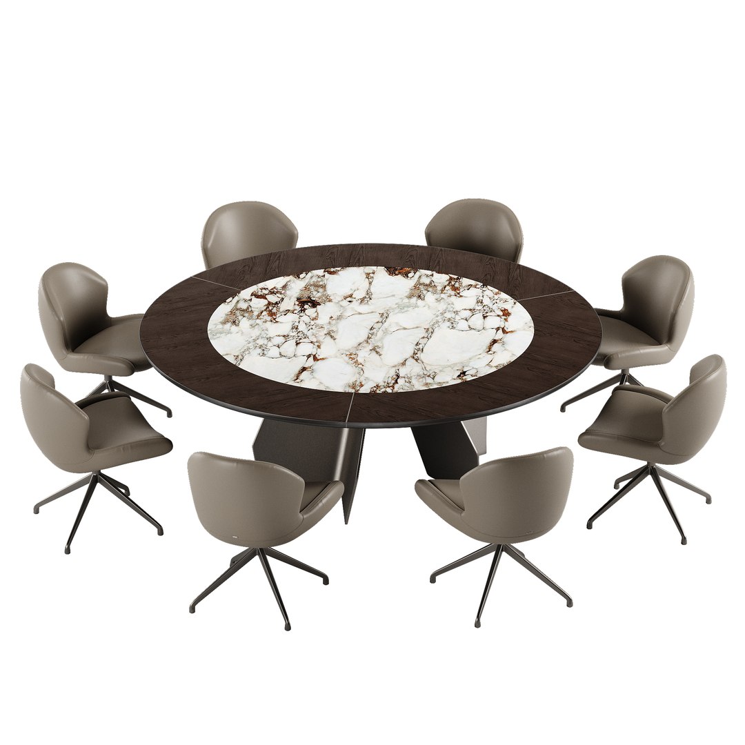 Cattelan Italia Senator Round Table Rachel Chair Set 3D Model ...