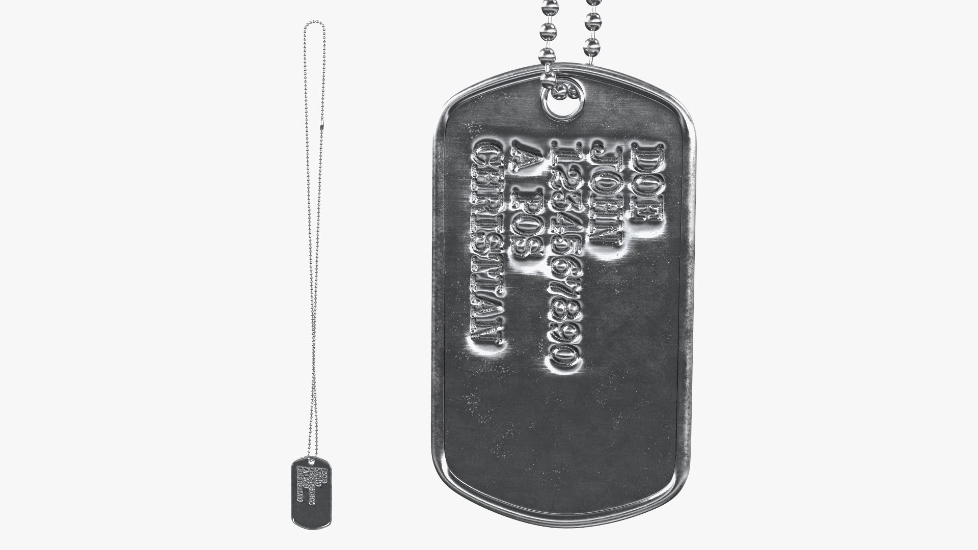 Military Dog Tag Hang Straight 3D - TurboSquid 2243998
