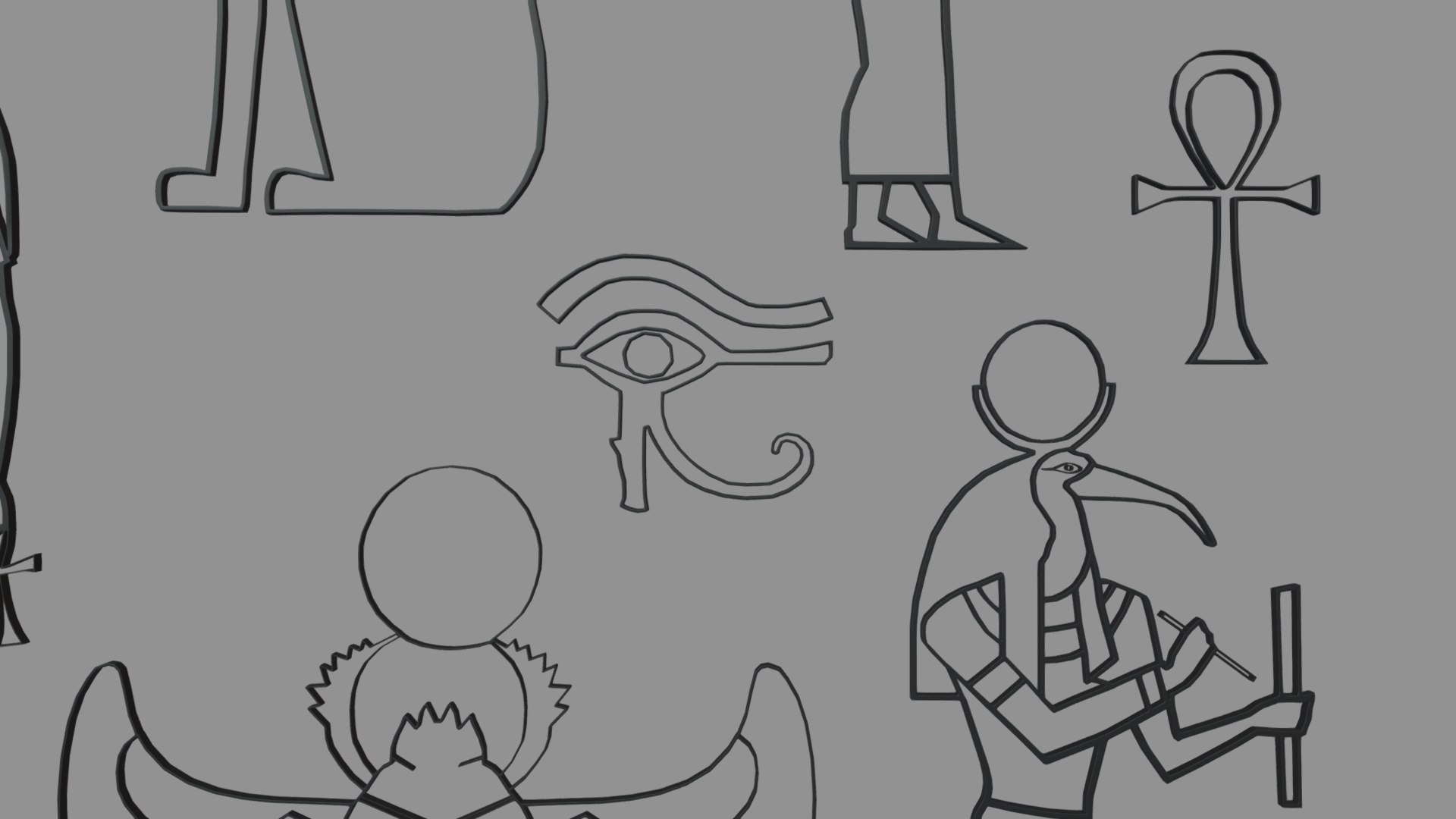 3D Egyptian Silhouettes Pack - TurboSquid 2031558