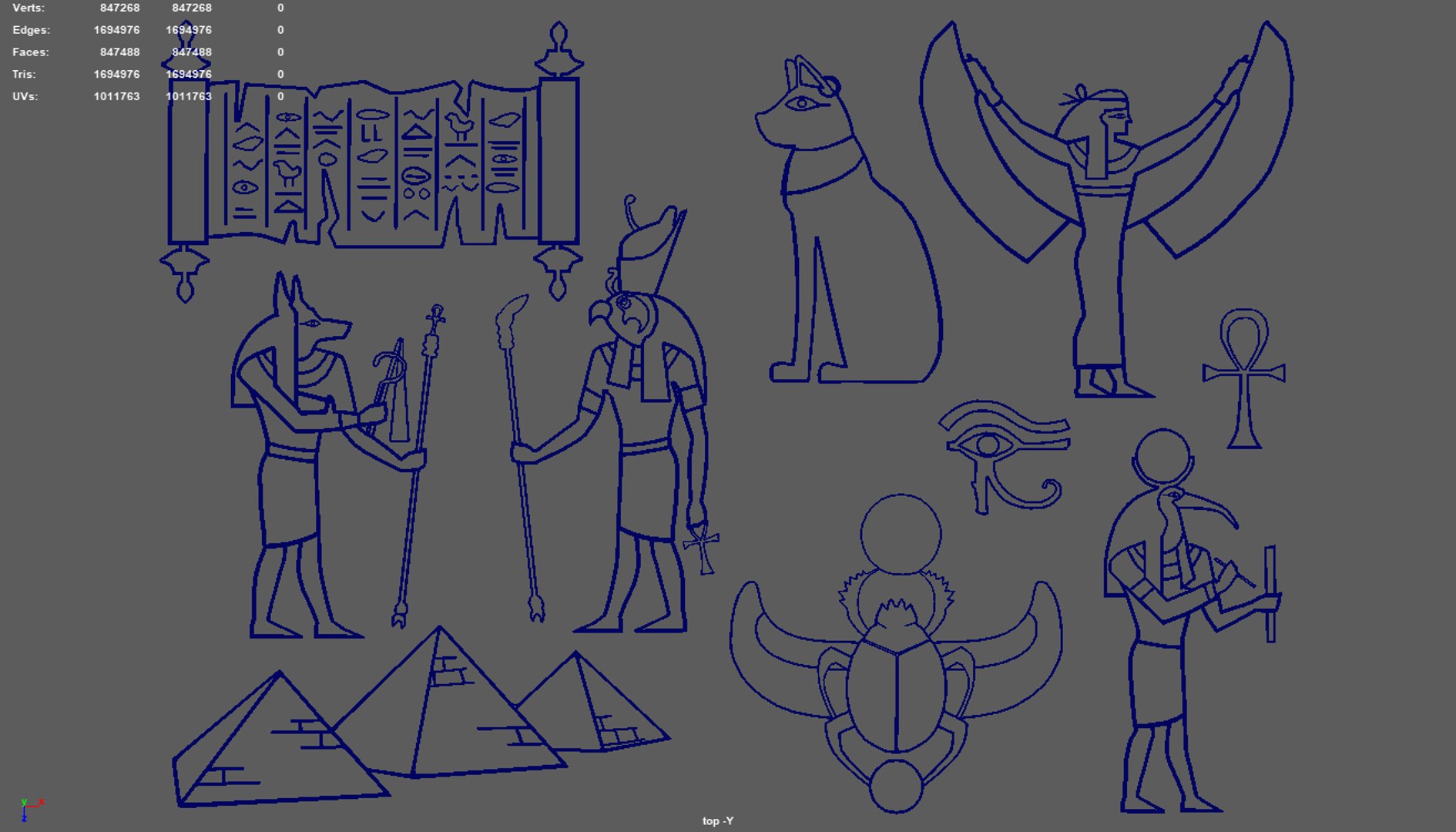 3D Egyptian Silhouettes Pack - TurboSquid 2031558