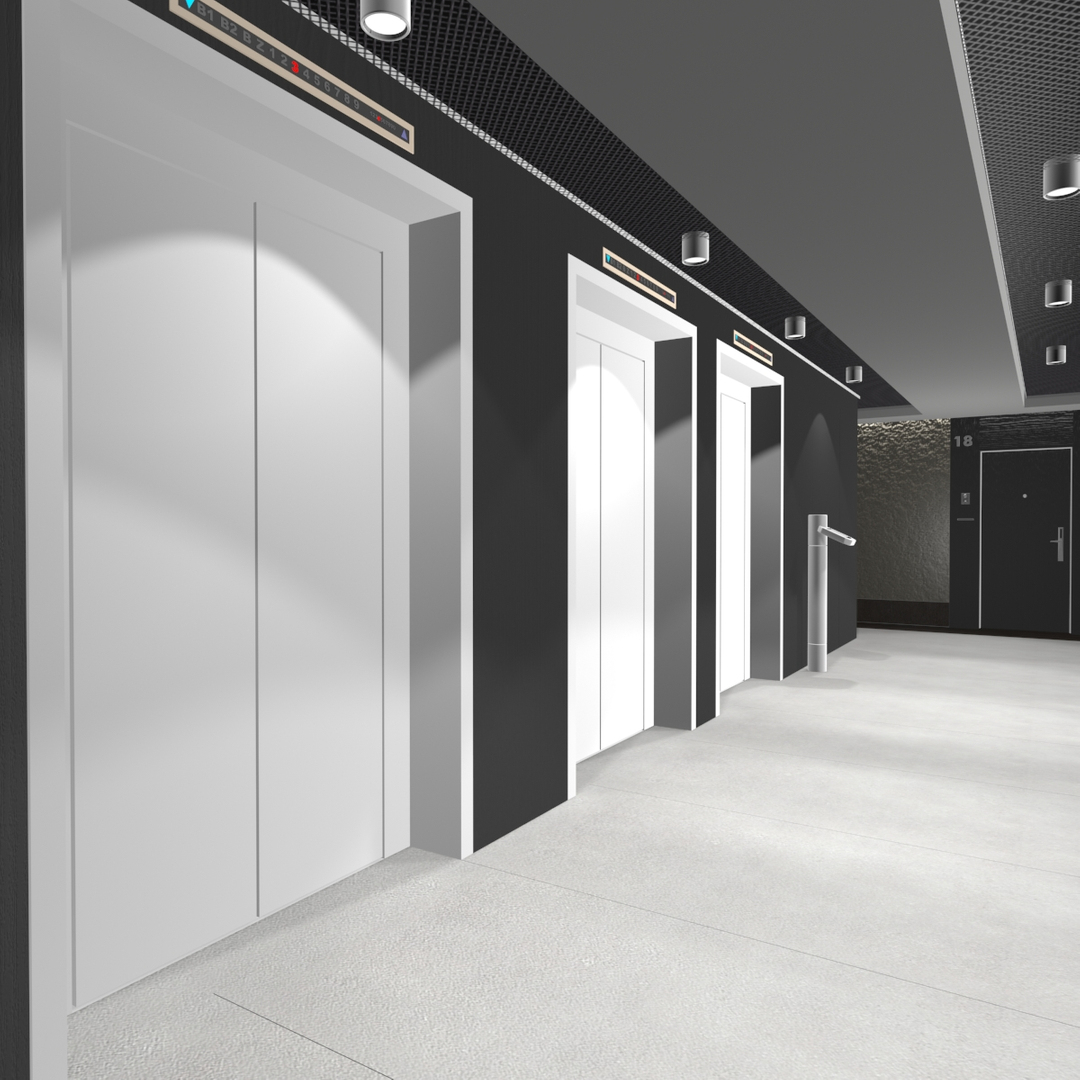 scene modern corridor interior 3d model