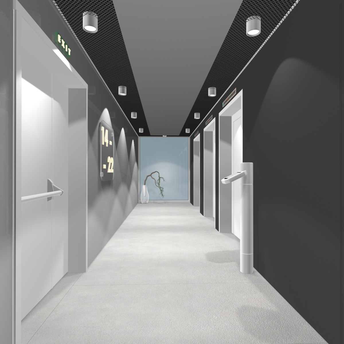 scene modern corridor interior 3d model