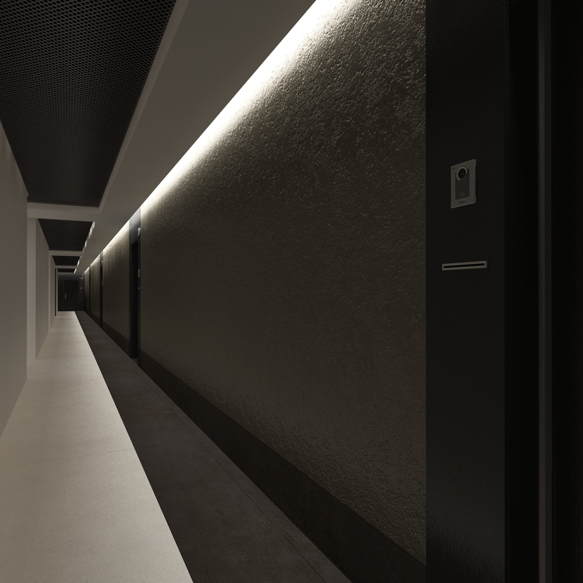 scene modern corridor interior 3d model