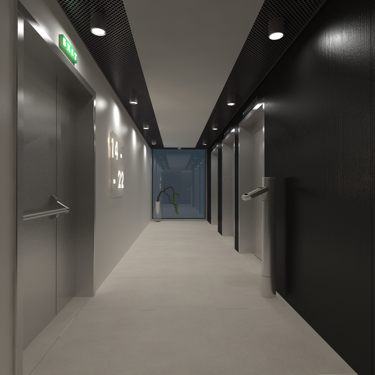 scene modern corridor interior 3d model