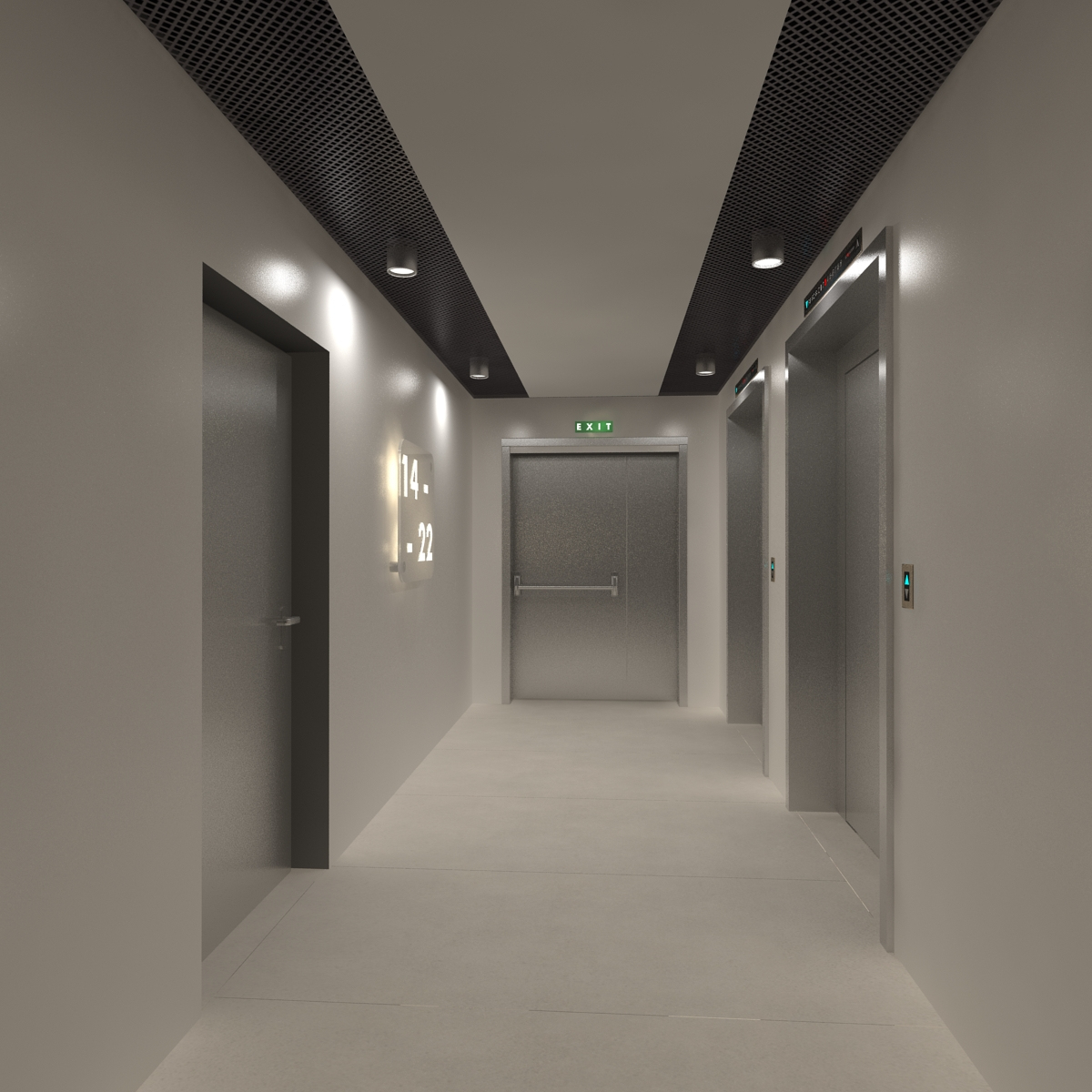 scene modern corridor interior 3d model