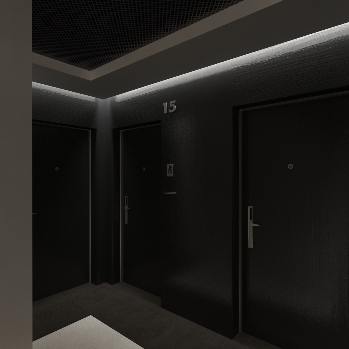 scene modern corridor interior 3d model