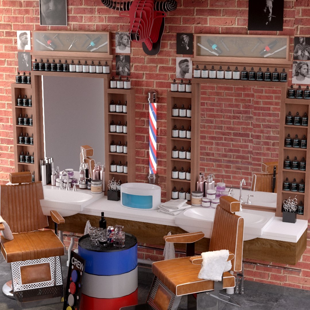 Baber Shop 3 Model - TurboSquid 1880323