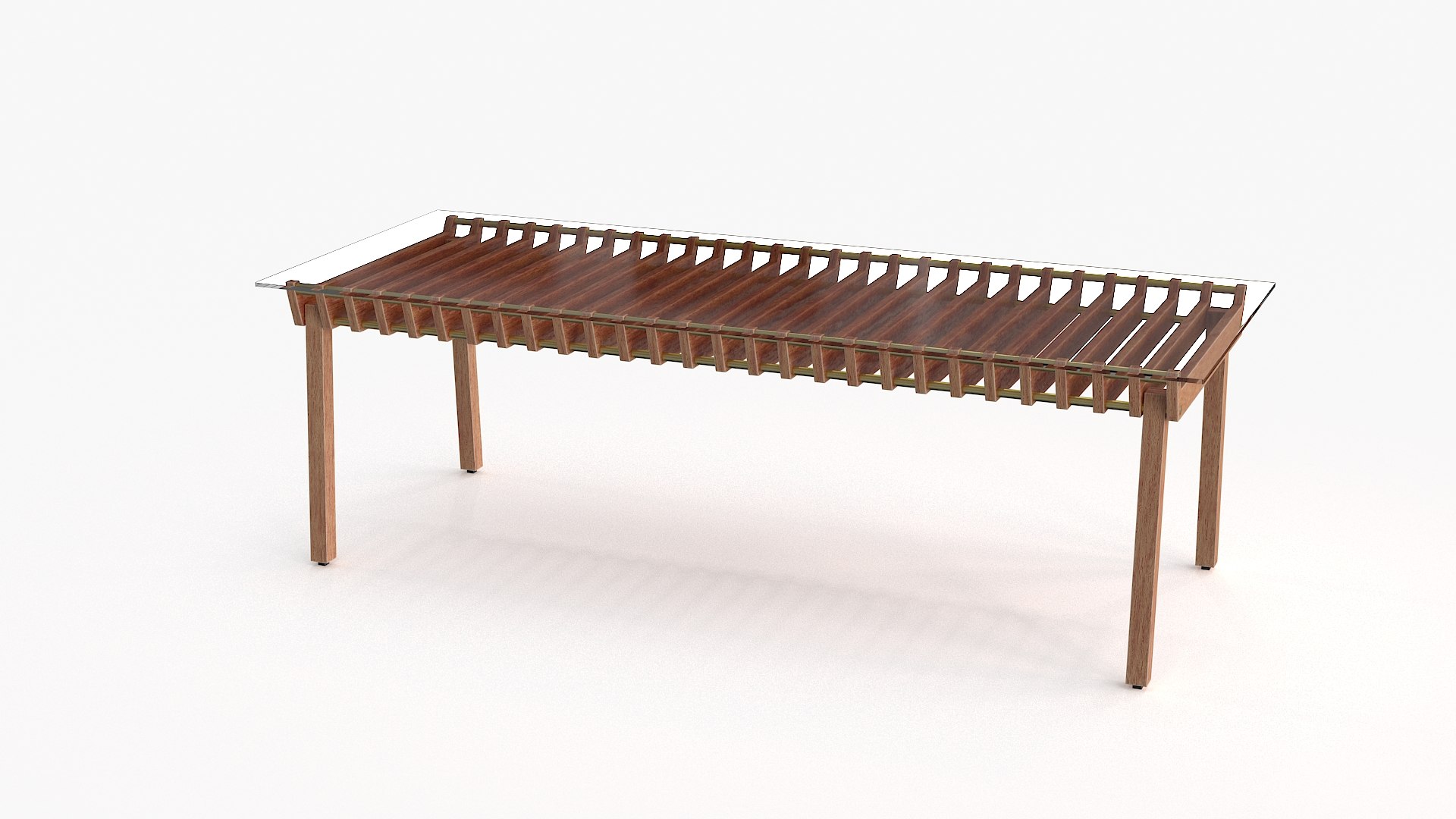 3D Kea Wood And Glass Dining Table - TurboSquid 2384616