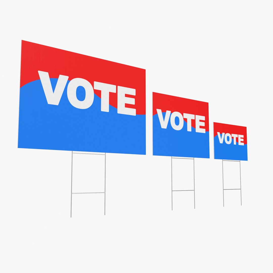 Voting Sign 3D Model - TurboSquid 1433431