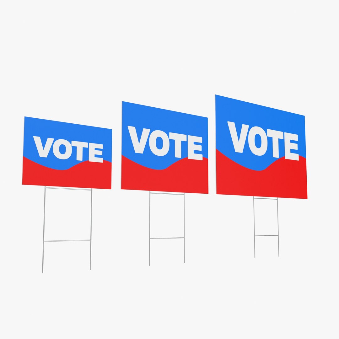 Voting Sign 3D Model - TurboSquid 1433431