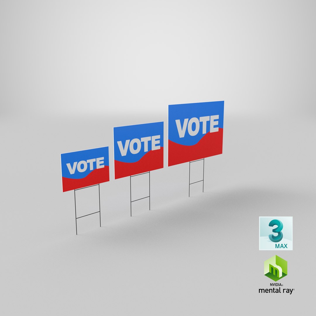 Voting Sign 3D Model - TurboSquid 1433431