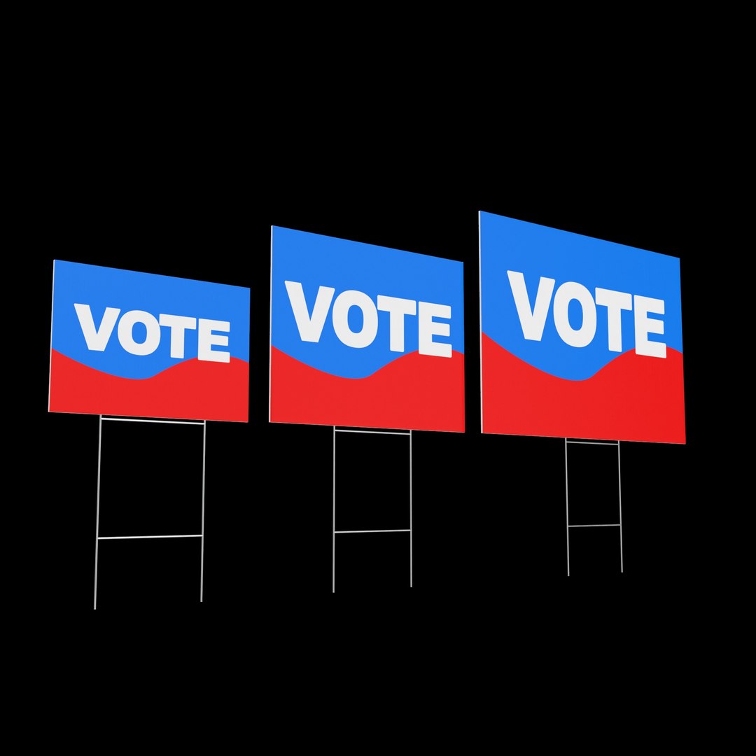 Voting Sign 3D Model - TurboSquid 1433431