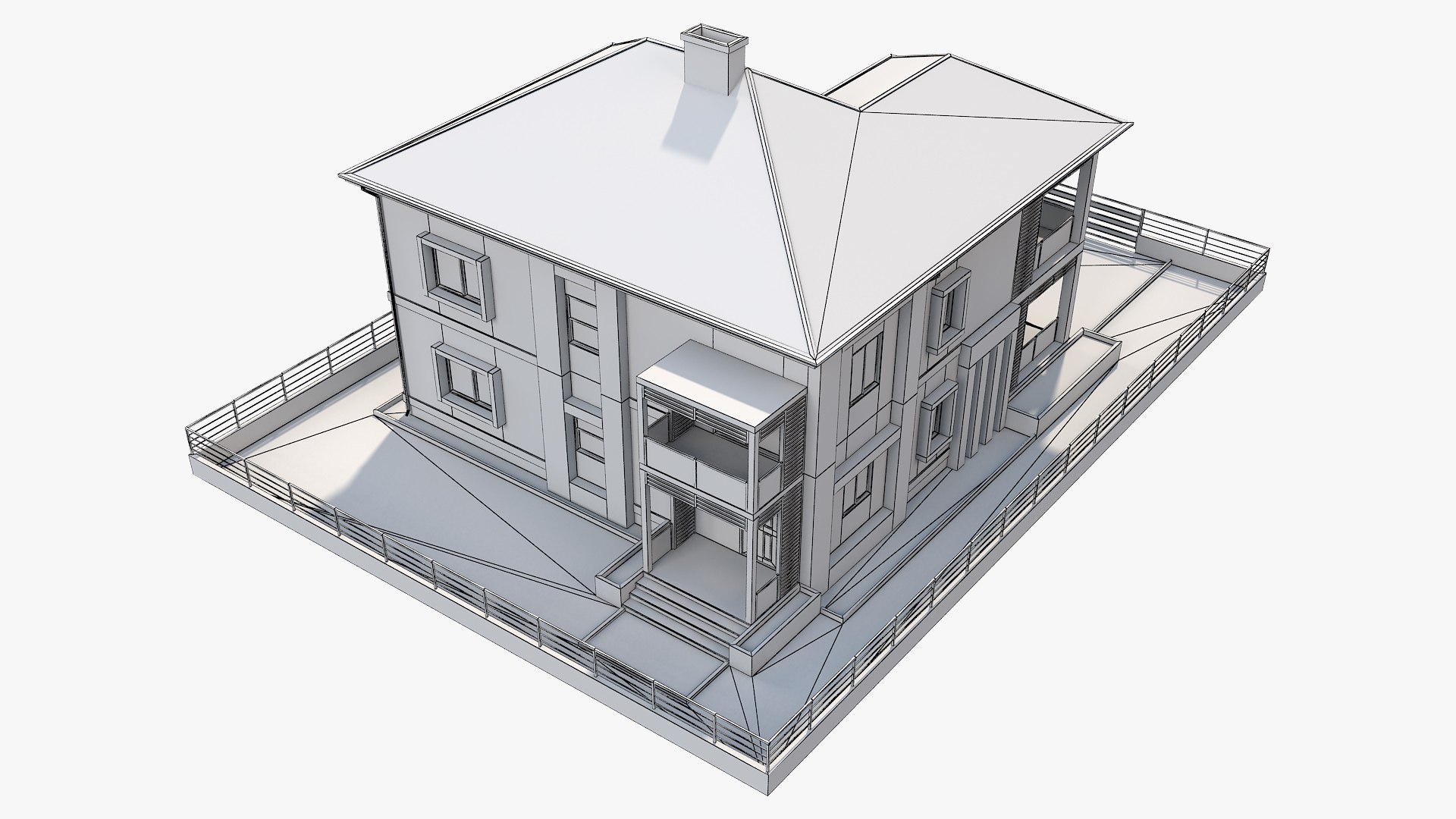 Two Storey Brick House 2 3D Model - TurboSquid 2197714