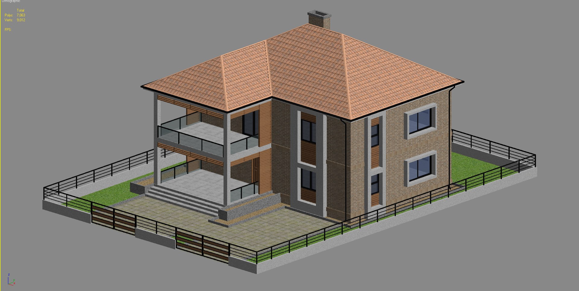 Two Storey Brick House 2 3D Model - TurboSquid 2197714