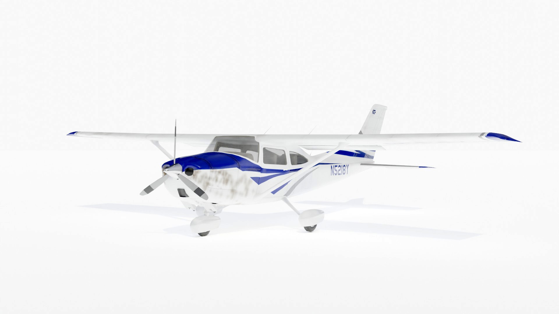 3d Model Of Small Single Prop Plane