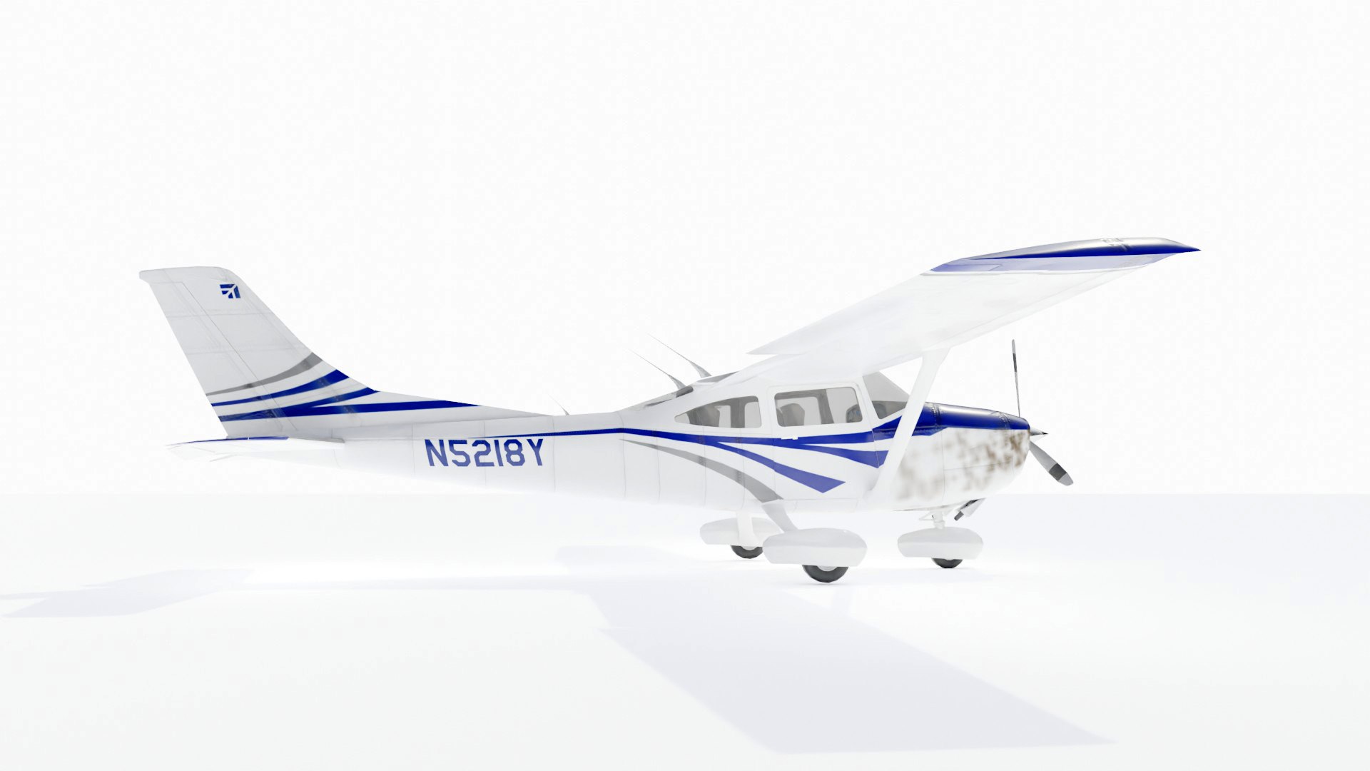 3d Model Of Small Single Prop Plane
