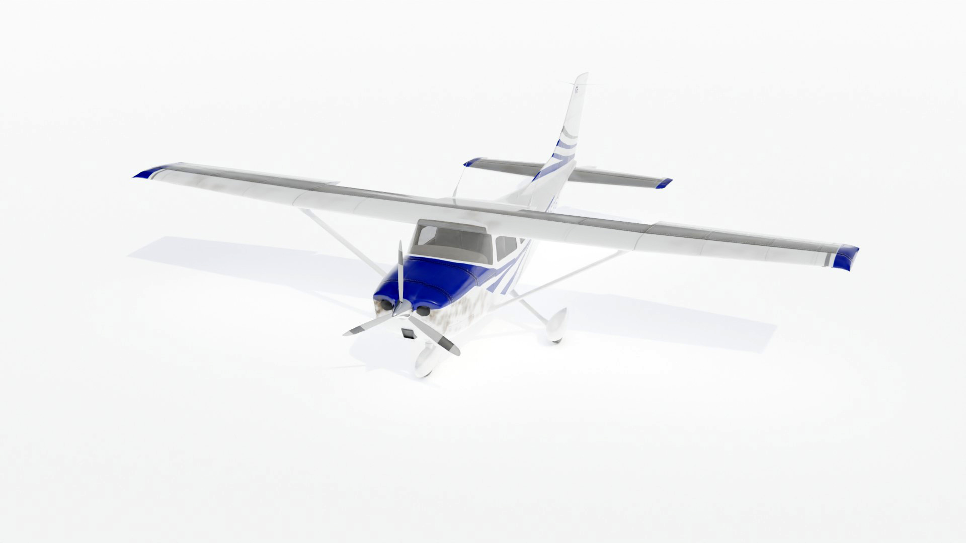 3d Model Of Small Single Prop Plane