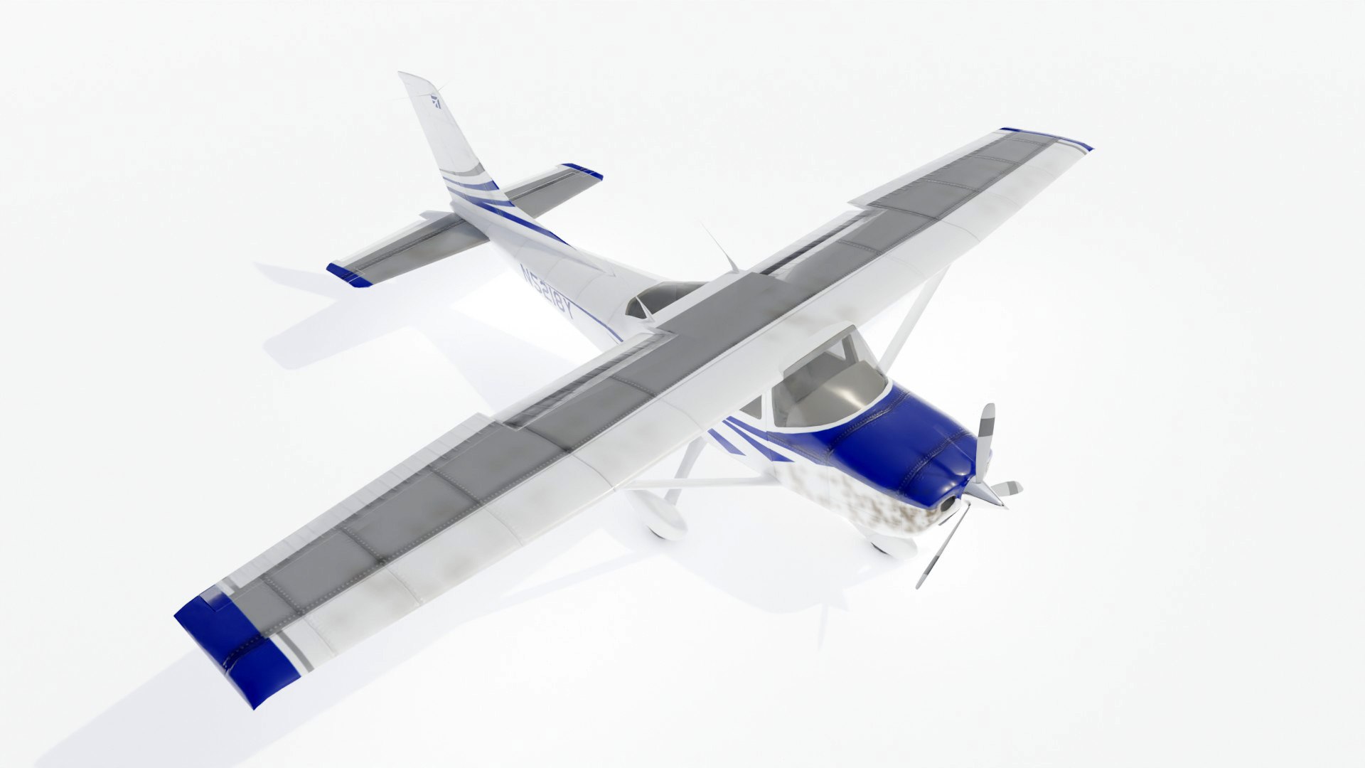 3d Model Of Small Single Prop Plane