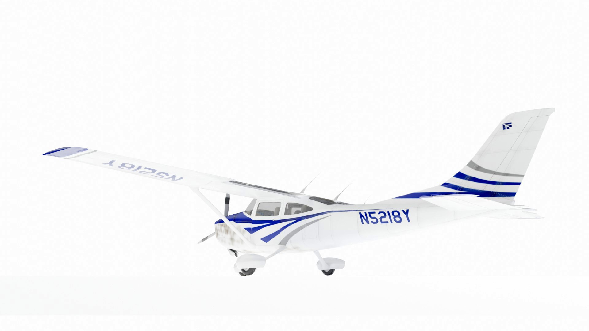 3d Model Of Small Single Prop Plane