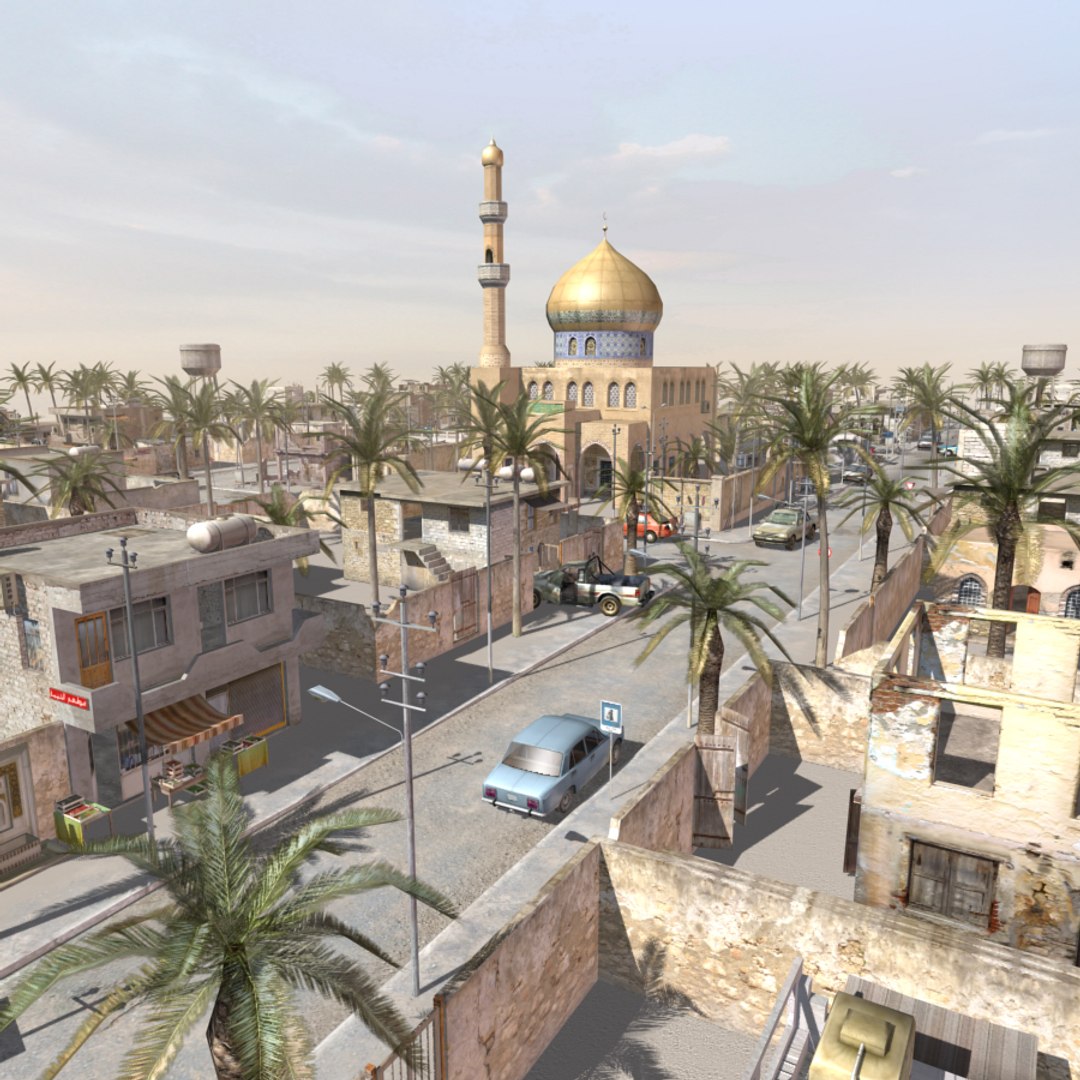 Arab Town-set01 Mosque Town 3d Model