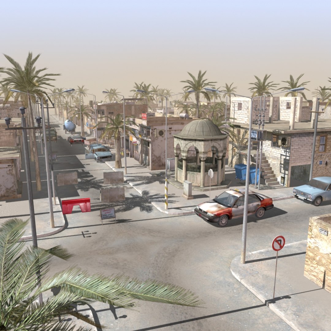 Arab Town-set01 Mosque Town 3d Model