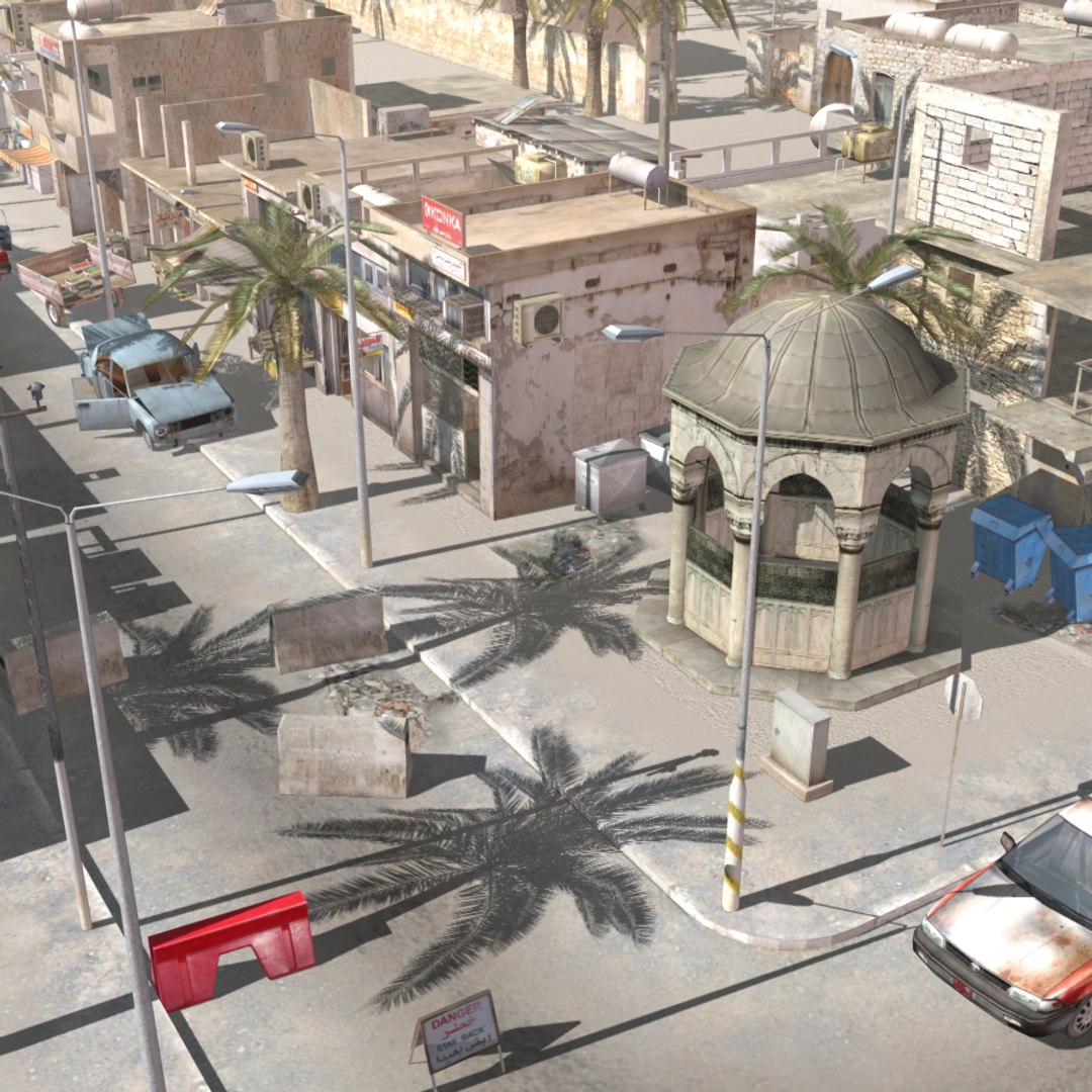 Arab Town-set01 Mosque Town 3d Model