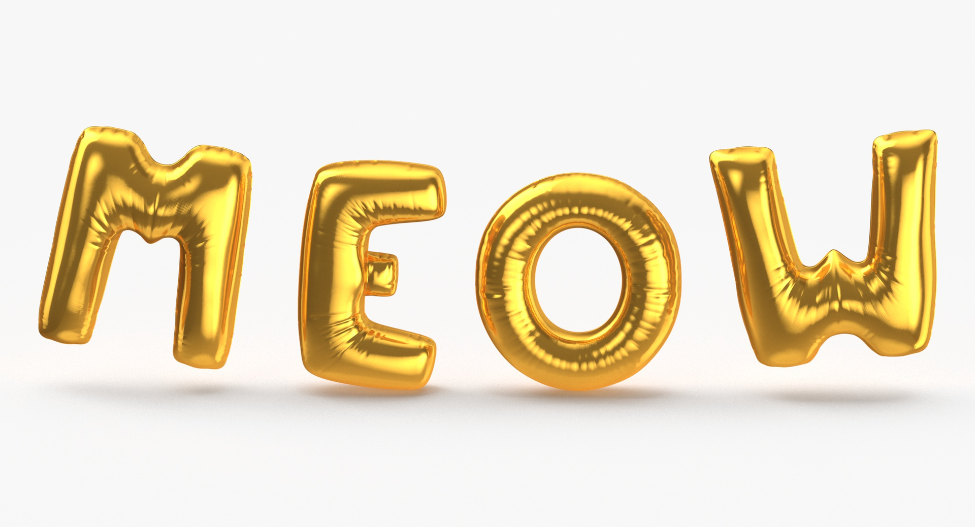 Foil Baloon Words Meow Gold 3D Model - TurboSquid 1740058