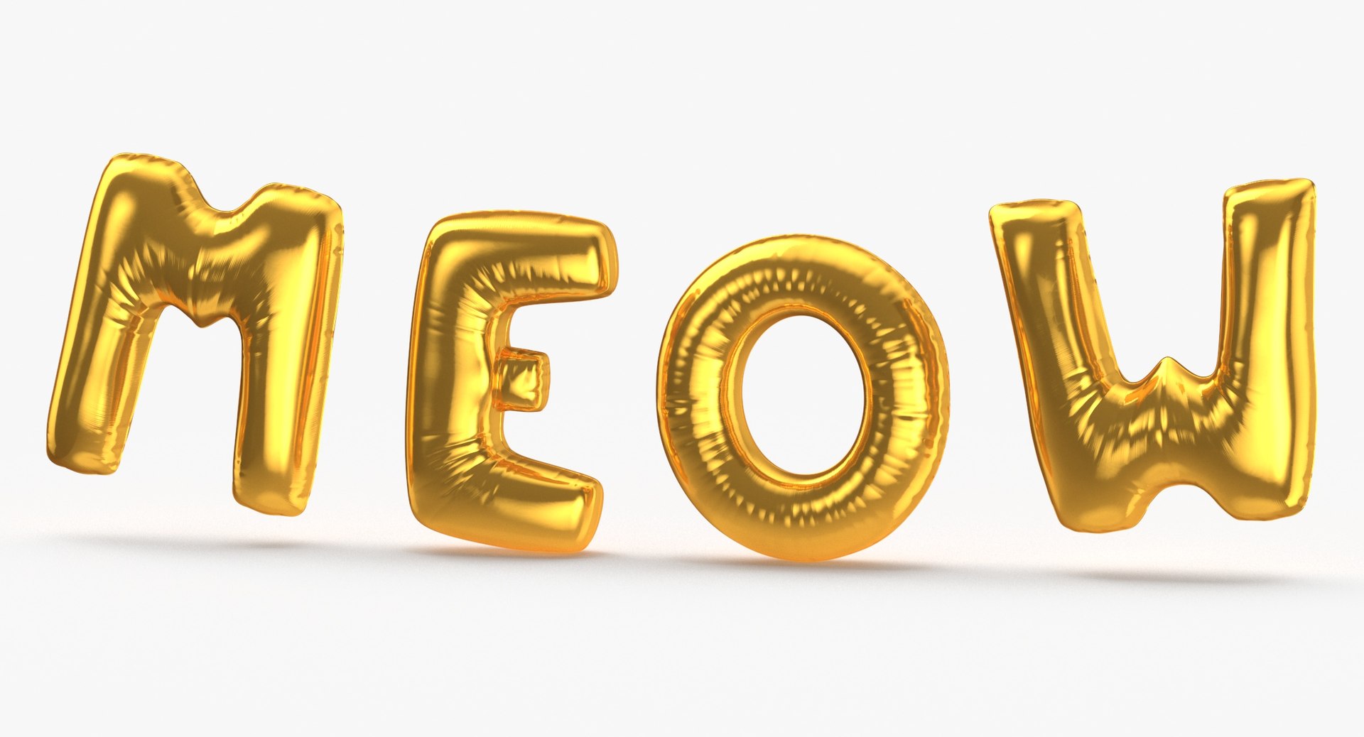 Foil Baloon Words Meow Gold 3D Model - TurboSquid 1740058