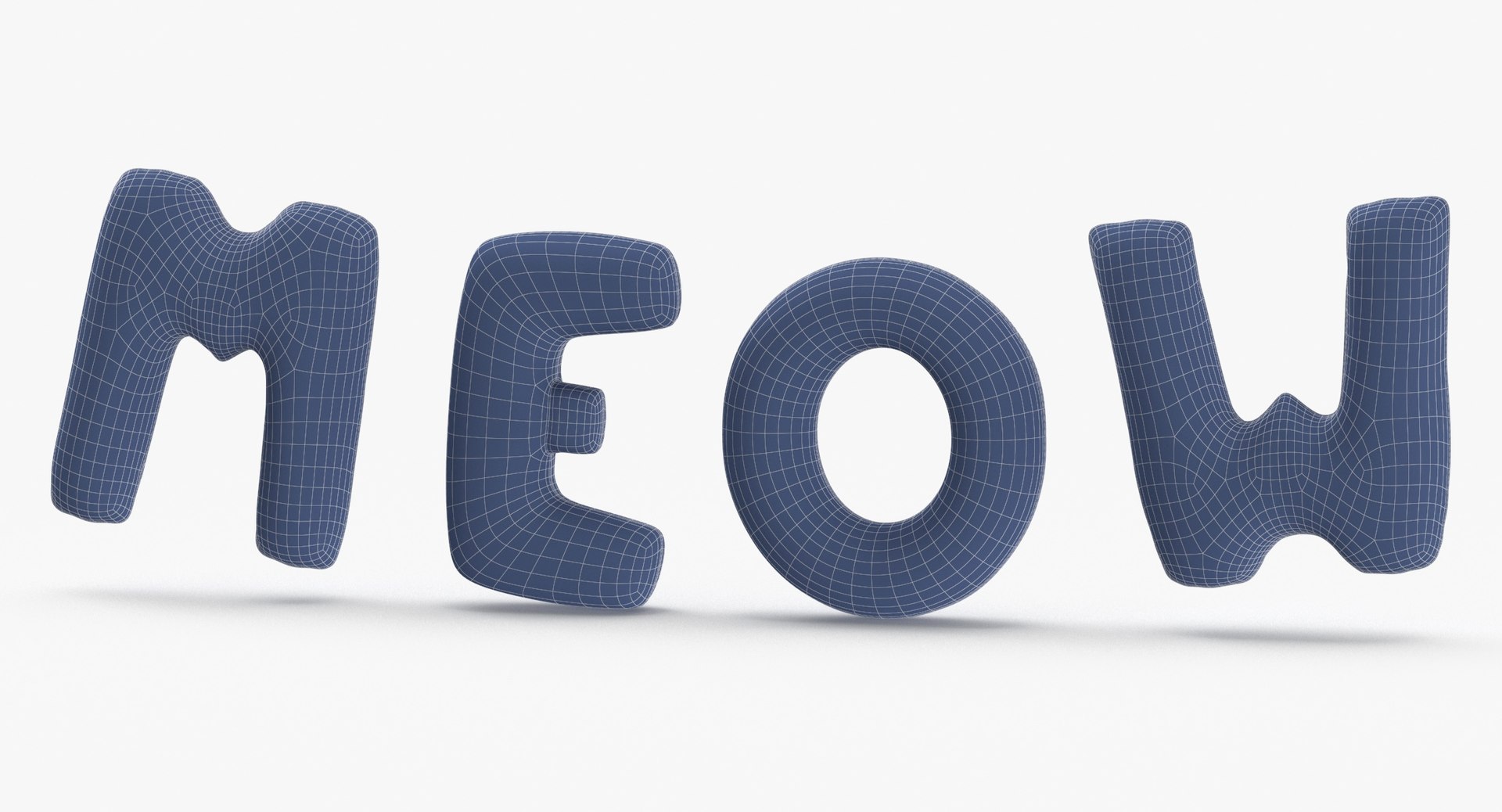 Foil Baloon Words Meow Gold 3D Model - TurboSquid 1740058