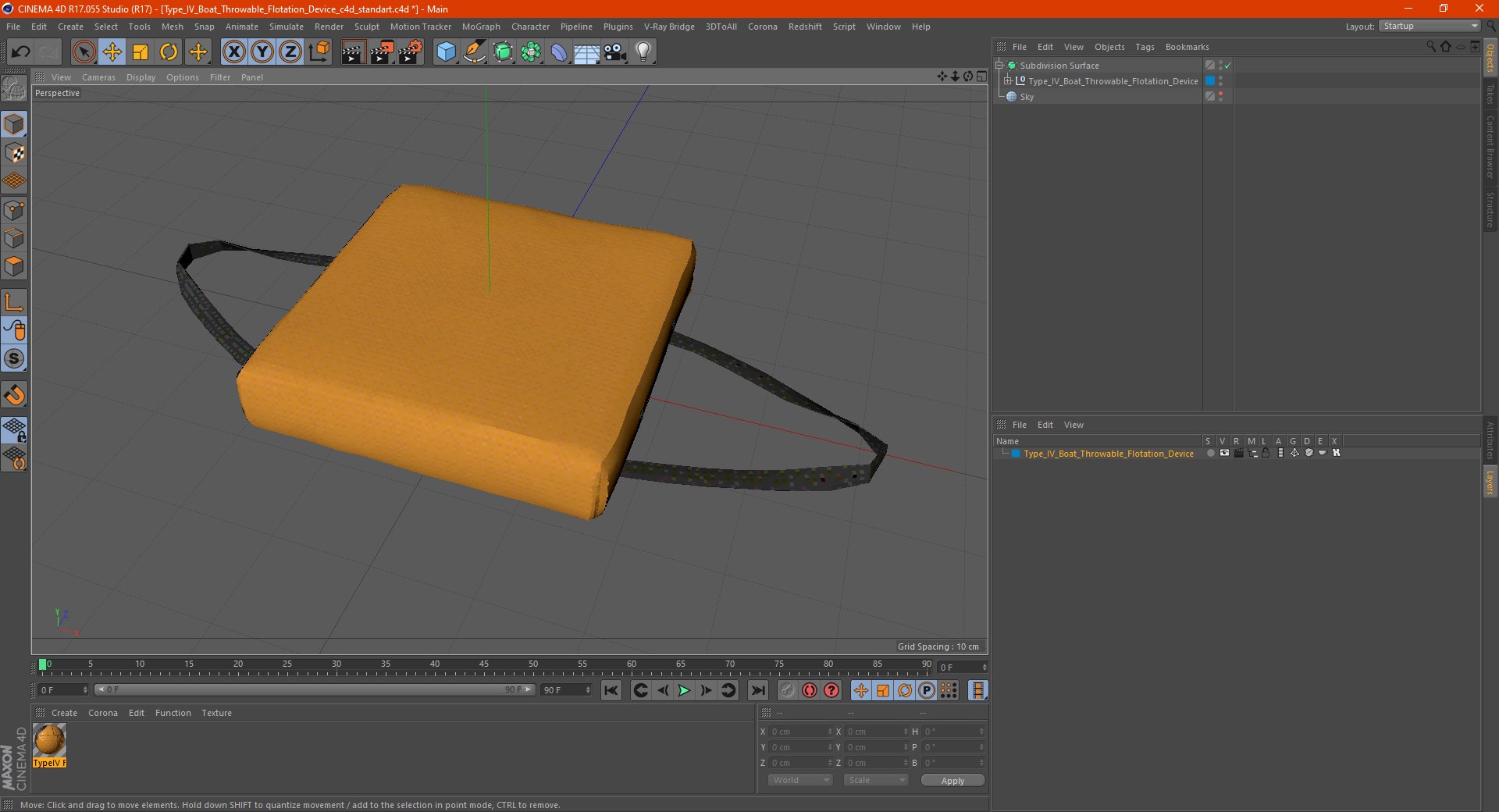 3D Model Type IV Boat Throwable Flotation Device - TurboSquid 1848684