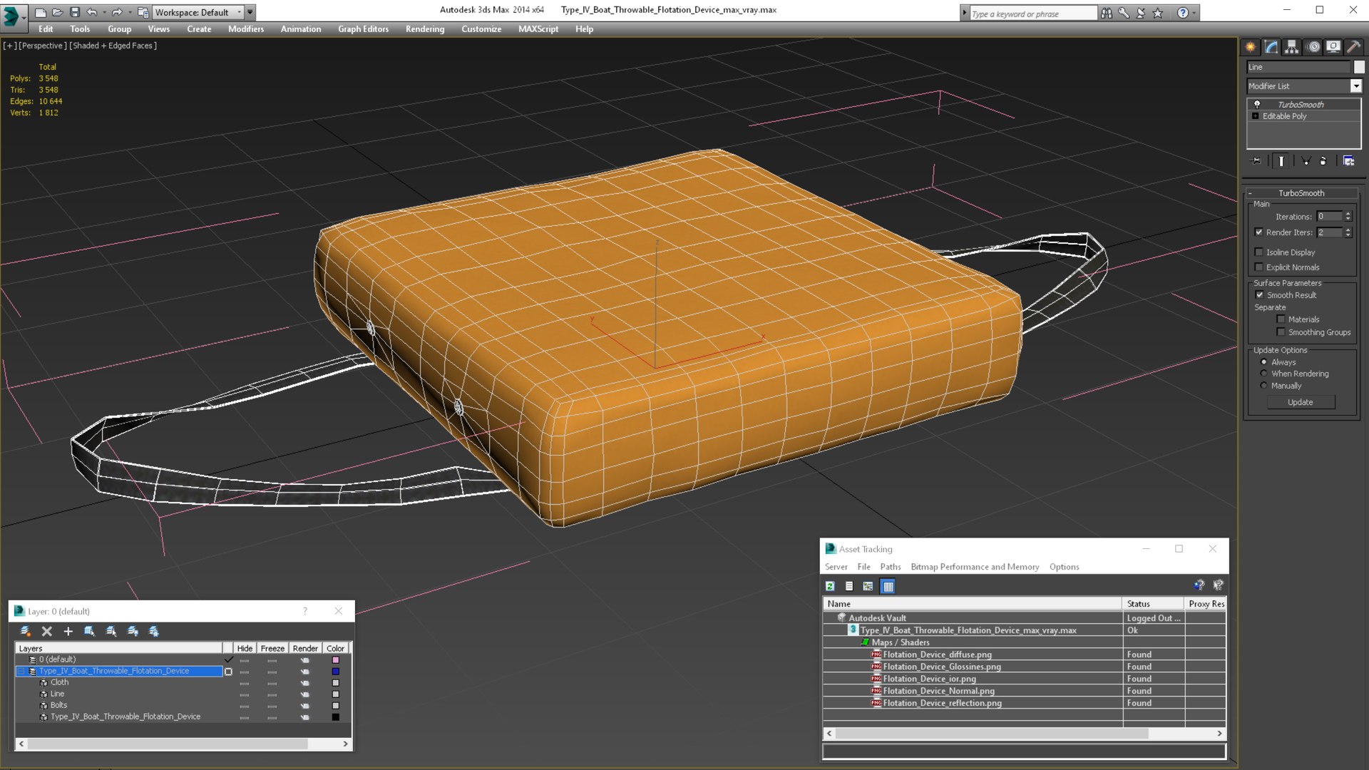 3D Model Type IV Boat Throwable Flotation Device - TurboSquid 1848684
