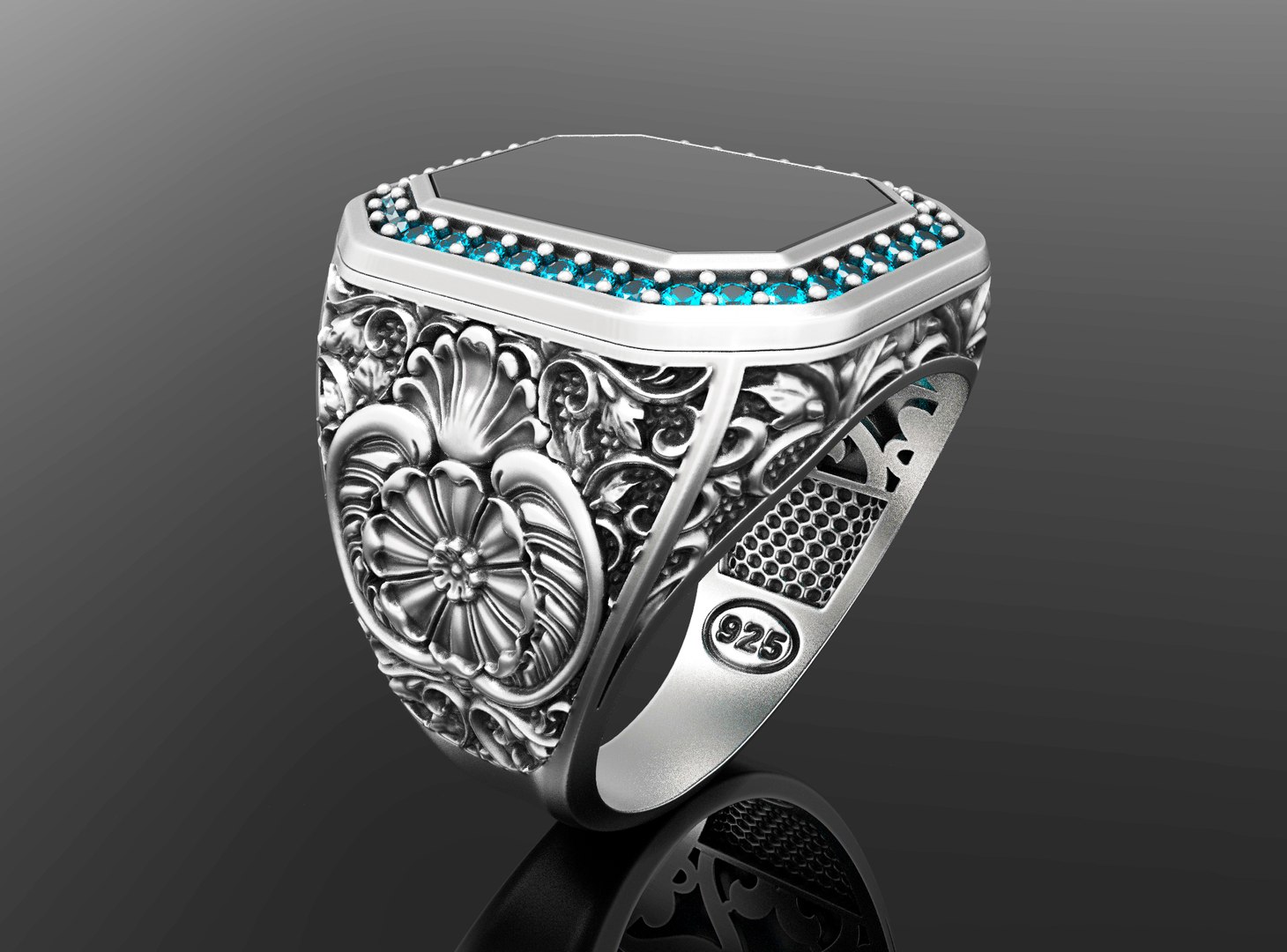Fashion Men Ring Gemstone 3D model - TurboSquid 1976379