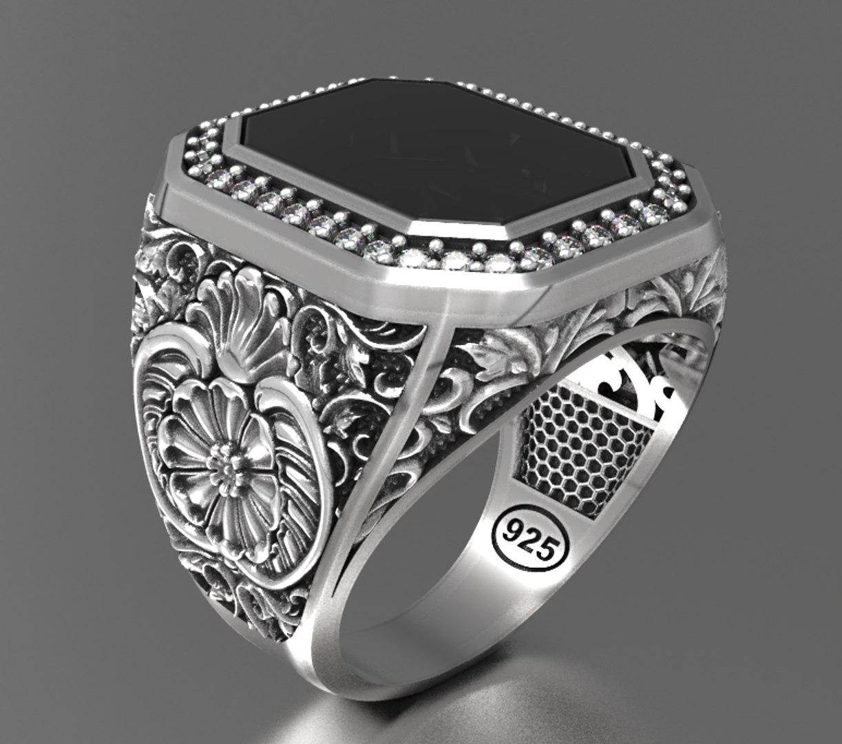 Fashion Men Ring Gemstone 3D model - TurboSquid 1976379