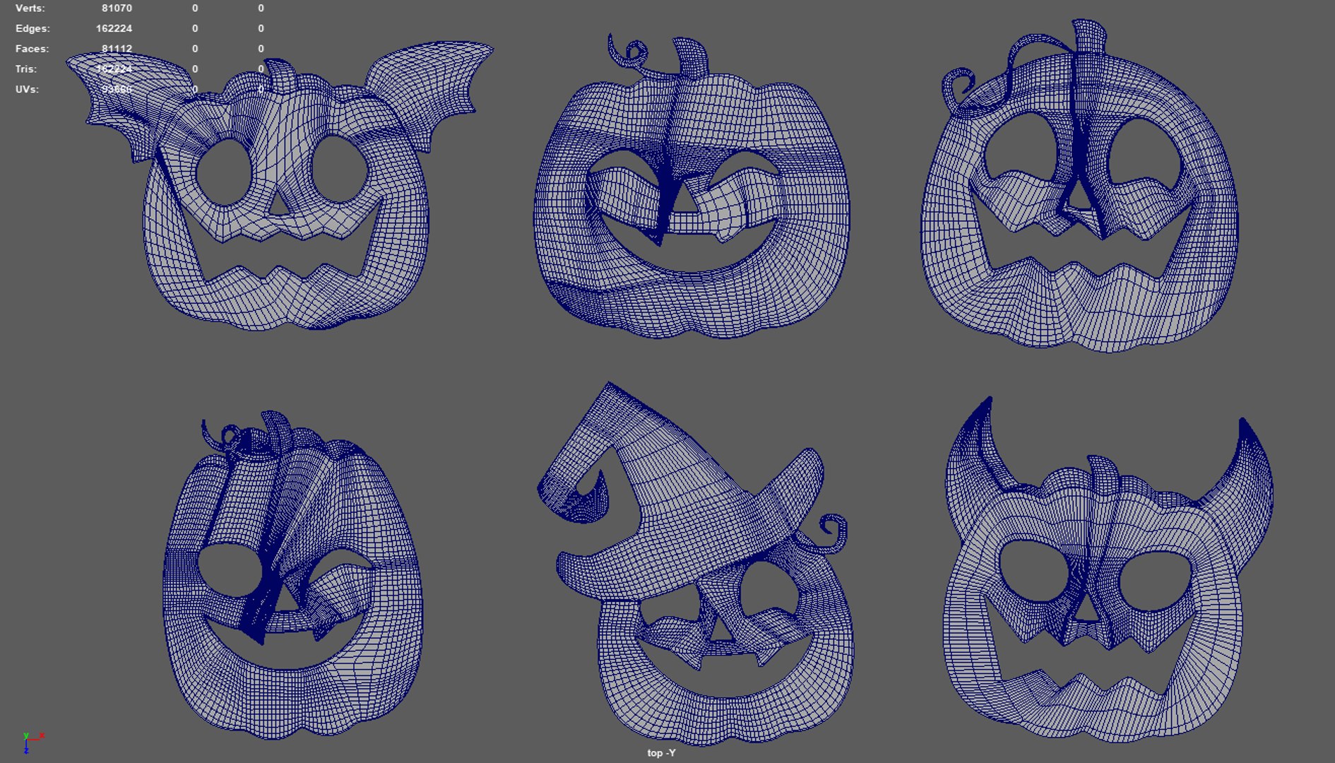 Halloween Pumpkin Cookies Pack 01 3D model - TurboSquid 1969810