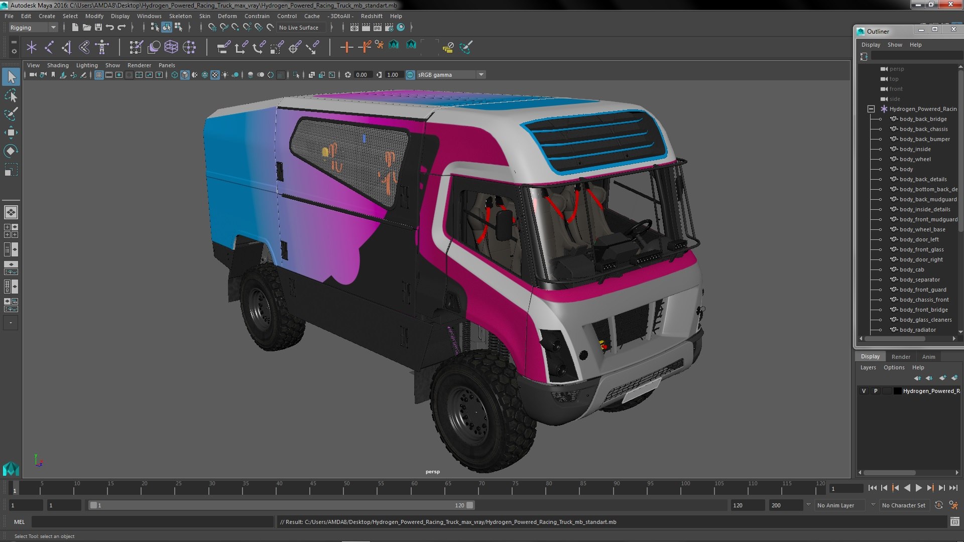 3D Hydrogen Powered Racing Truck - TurboSquid 2062966