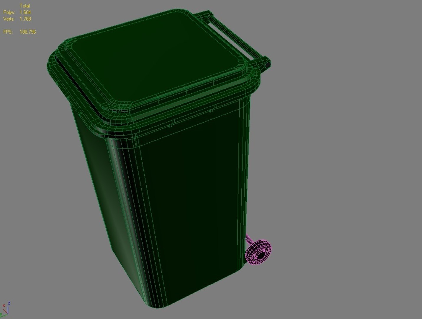 3d model trash bin