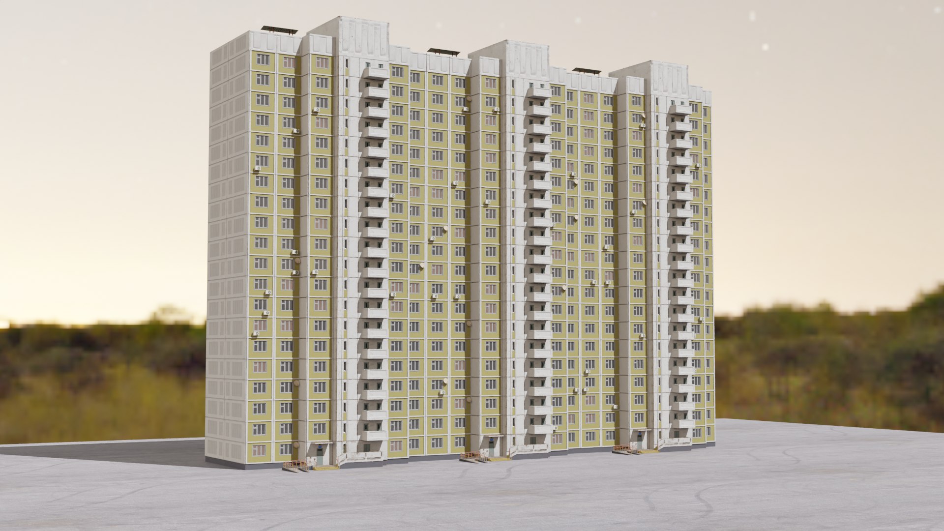 3D model Plattenbau Panel appartment building - TurboSquid 1947693